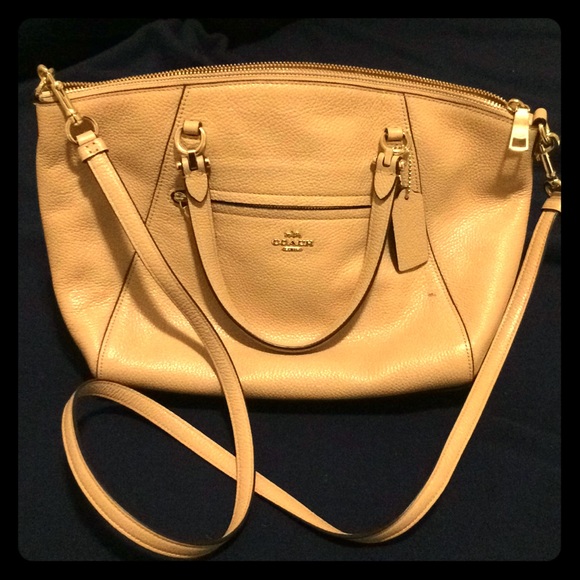Coach | Bags | Coach Crossbody Tan Purse With Handles | Poshmark